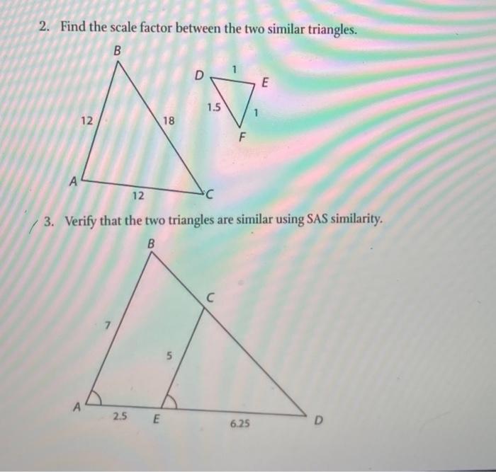Solved 2. Find the scale factor between the two similar | Chegg.com