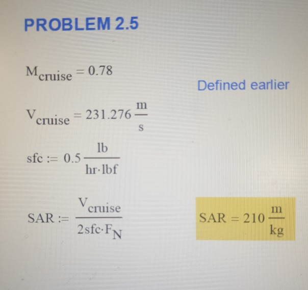 Solved Exercise (2.5 Specific air range (SAR) is the | Chegg.com