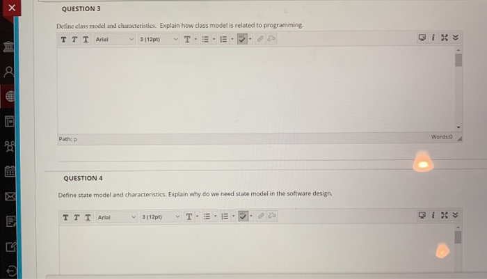 Solved х QUESTION 3 Define class model and characteristics. | Chegg.com
