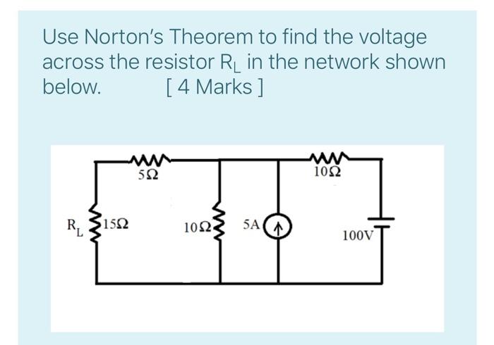 Solved Use Norton's Theorem to find the voltage across the | Chegg.com