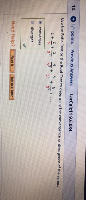 Solved 18. + 1/1 points Previous Answers LarCalc11 9.6.084. | Chegg.com Solved 18. + 1/1 points Previous Answers LarCalc11 9.6.084. | Chegg.com