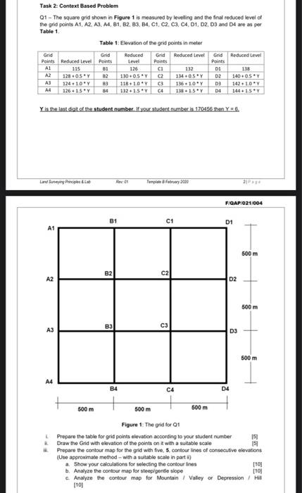 Task 2: Context Based Problem Q1 - The square grid | Chegg.com