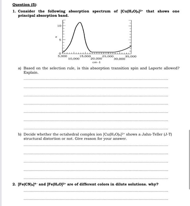Solved Question (5): 1. Consider the following absorption | Chegg.com