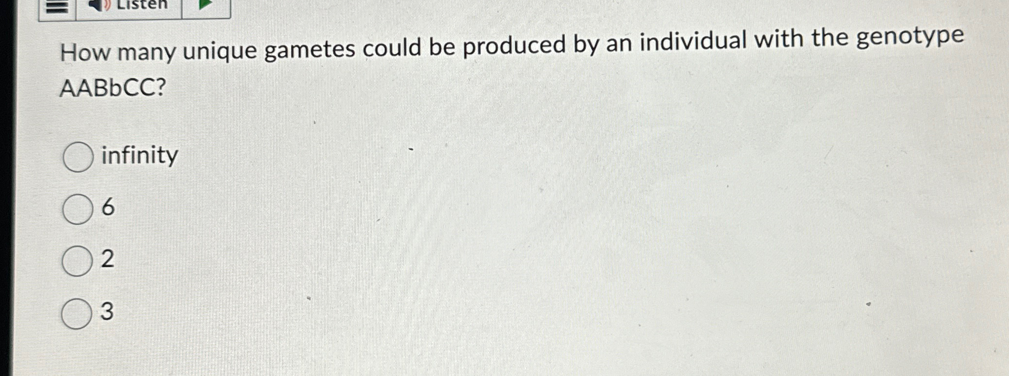 Solved How many unique gametes could be produced by an | Chegg.com