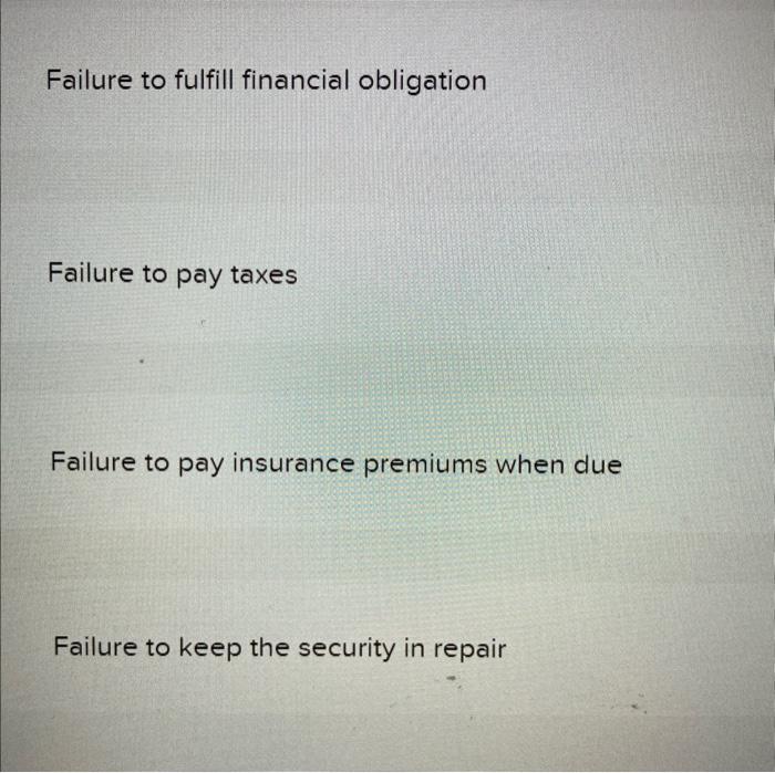 Solved Which of the following types of default LEAST often | Chegg.com