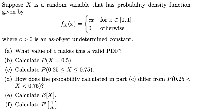 Solved Suppose x ﻿is a random variable that has probability | Chegg.com