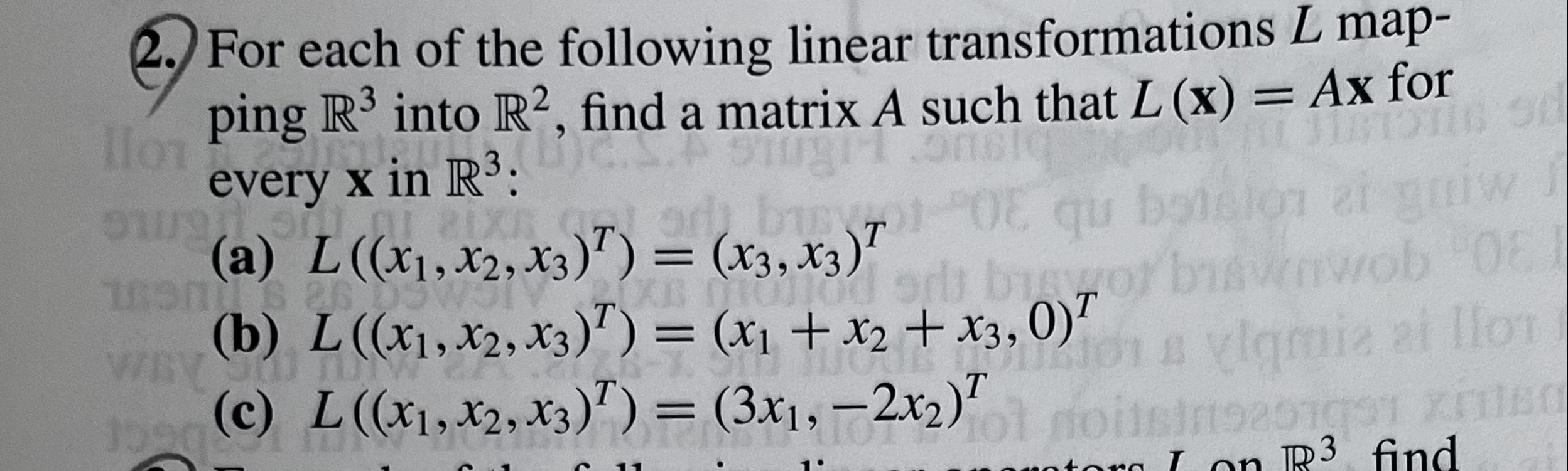 Solved For each of the following linear transformations L | Chegg.com