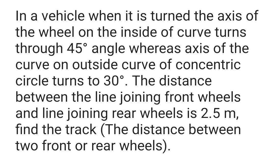 Solved In a vehicle when it is turned the axis of the wheel | Chegg.com