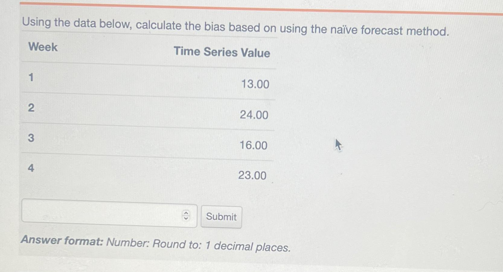 Solved Using the data below, calculate the bias based on | Chegg.com