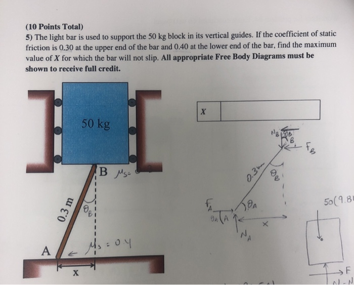 Solved (10 Points Total) 5) The light bar is used to support | Chegg.com