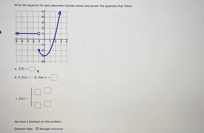 Solved Write the equation for each piecewise function shown | Chegg.com