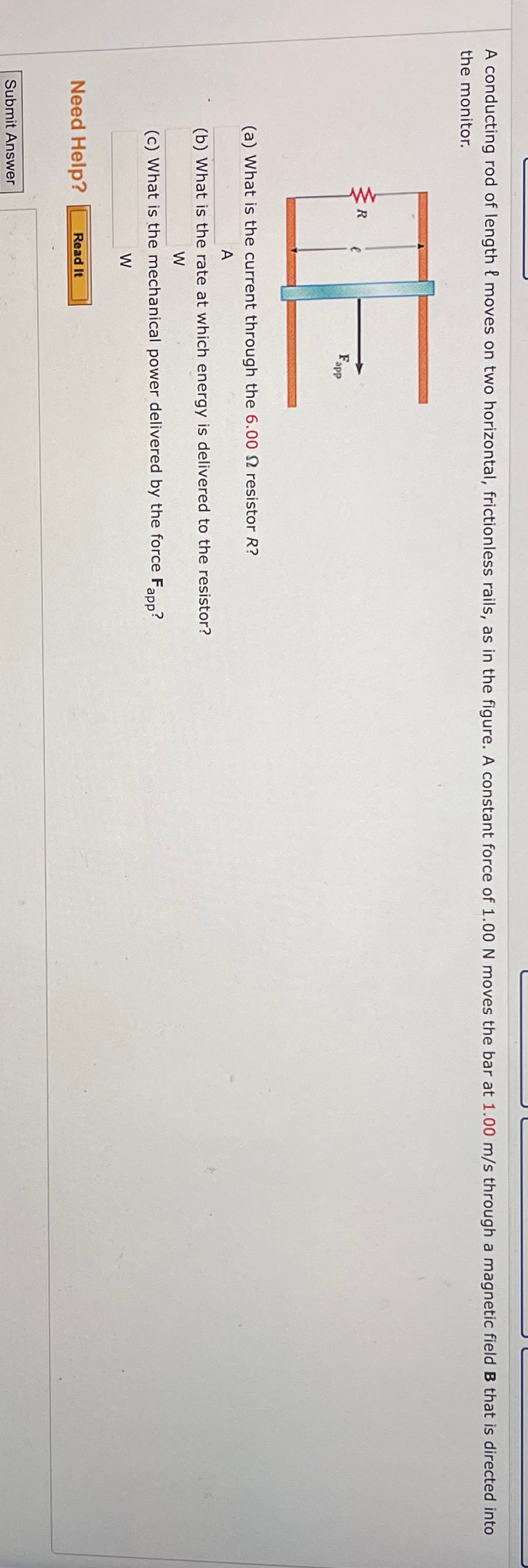Solved A conducting rod of length l ﻿moves on two | Chegg.com