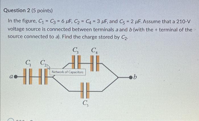 Solved In the figure, C1=C3=6μF,C2=C4=3μF, and C5=2μF. | Chegg.com