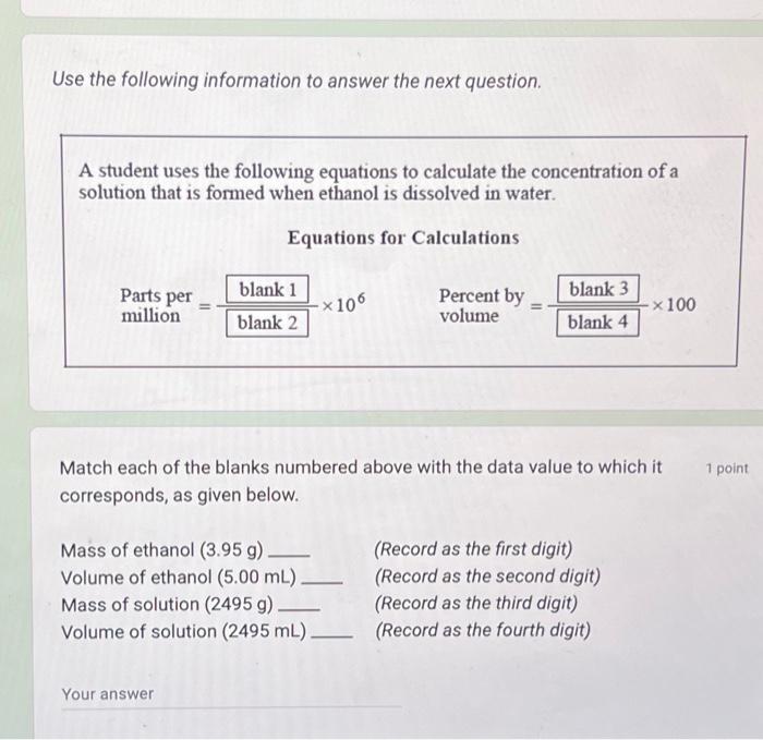 Solved Use the following information to answer the next | Chegg.com