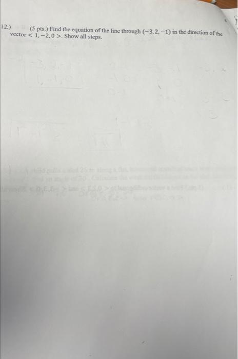 Solved 12.) (5 pts.) Find the equation of the line through | Chegg.com