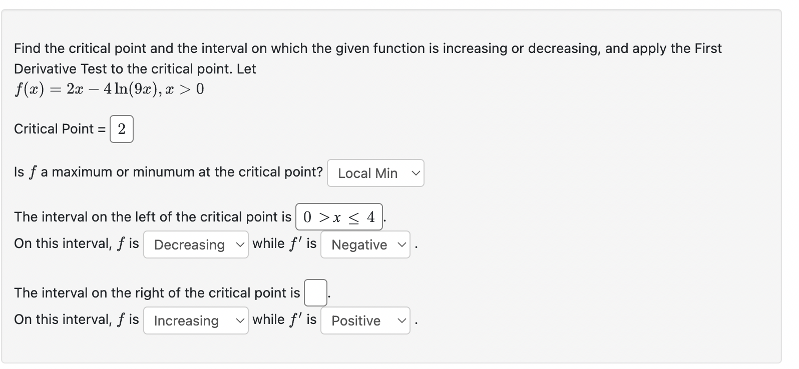 Solved Find the critical points and the interval on which | Chegg.com