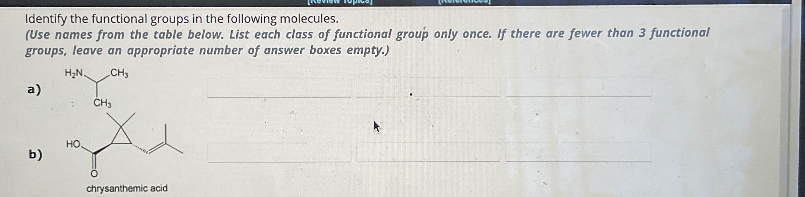 Solved Identify the functional groups in the following | Chegg.com