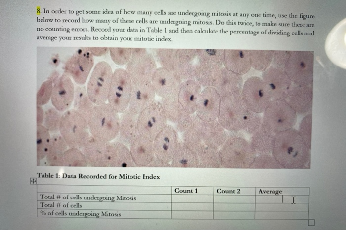 Solved 8. In order to get some idea of how many cells are | Chegg.com