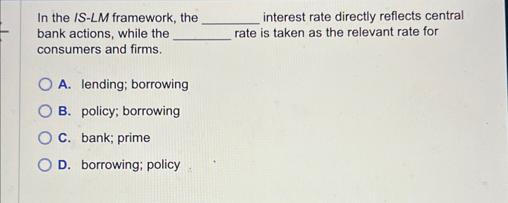 Solved In the IS-LM framework, the interest rate directly | Chegg.com
