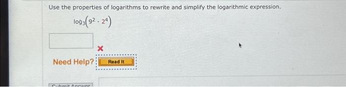 Solved Use the properties of logarithms to rewrite and | Chegg.com