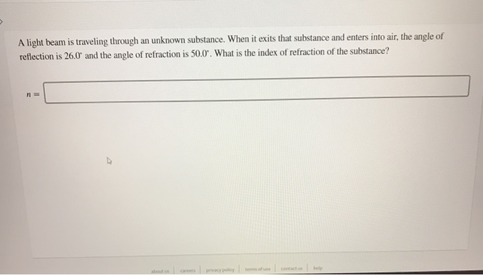 Solved A light beam is traveling through an unknown | Chegg.com