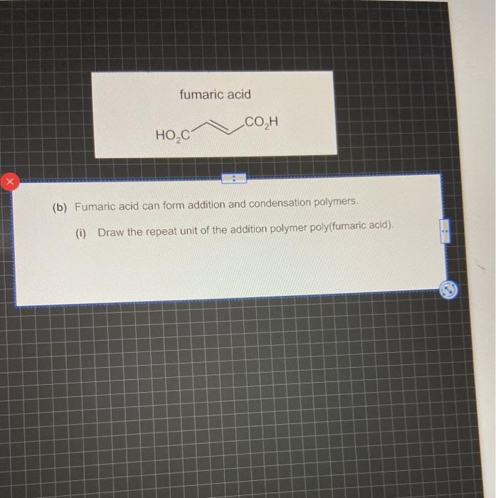 Solved fumaric acid COH HOC (b) Fumaric acid can form | Chegg.com