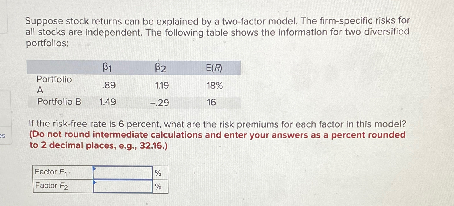 Suppose stock returns can be explained by a | Chegg.com