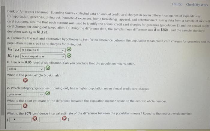 Solved Bank of America's Consumer Spending Survey collected | Chegg.com