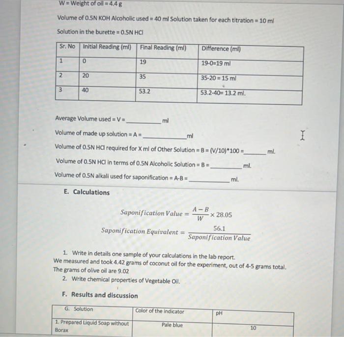 Solved Volume of 0.5 N KOH Alcoholic used =40ml Solution | Chegg.com
