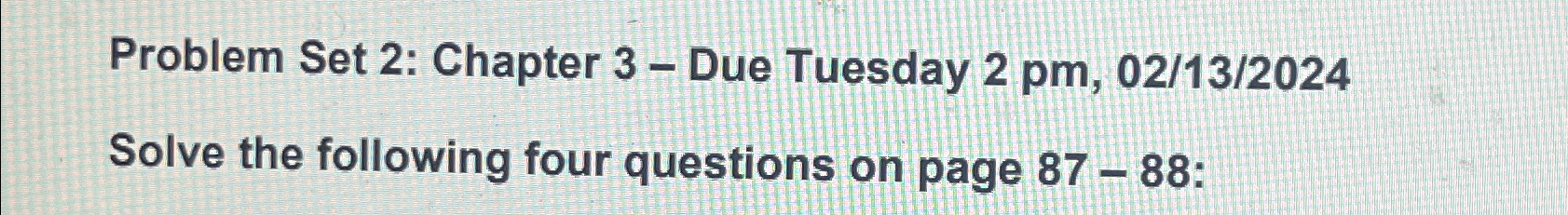 Solved Problem Set 2: Chapter 3 - ﻿International trade 4th | Chegg.com