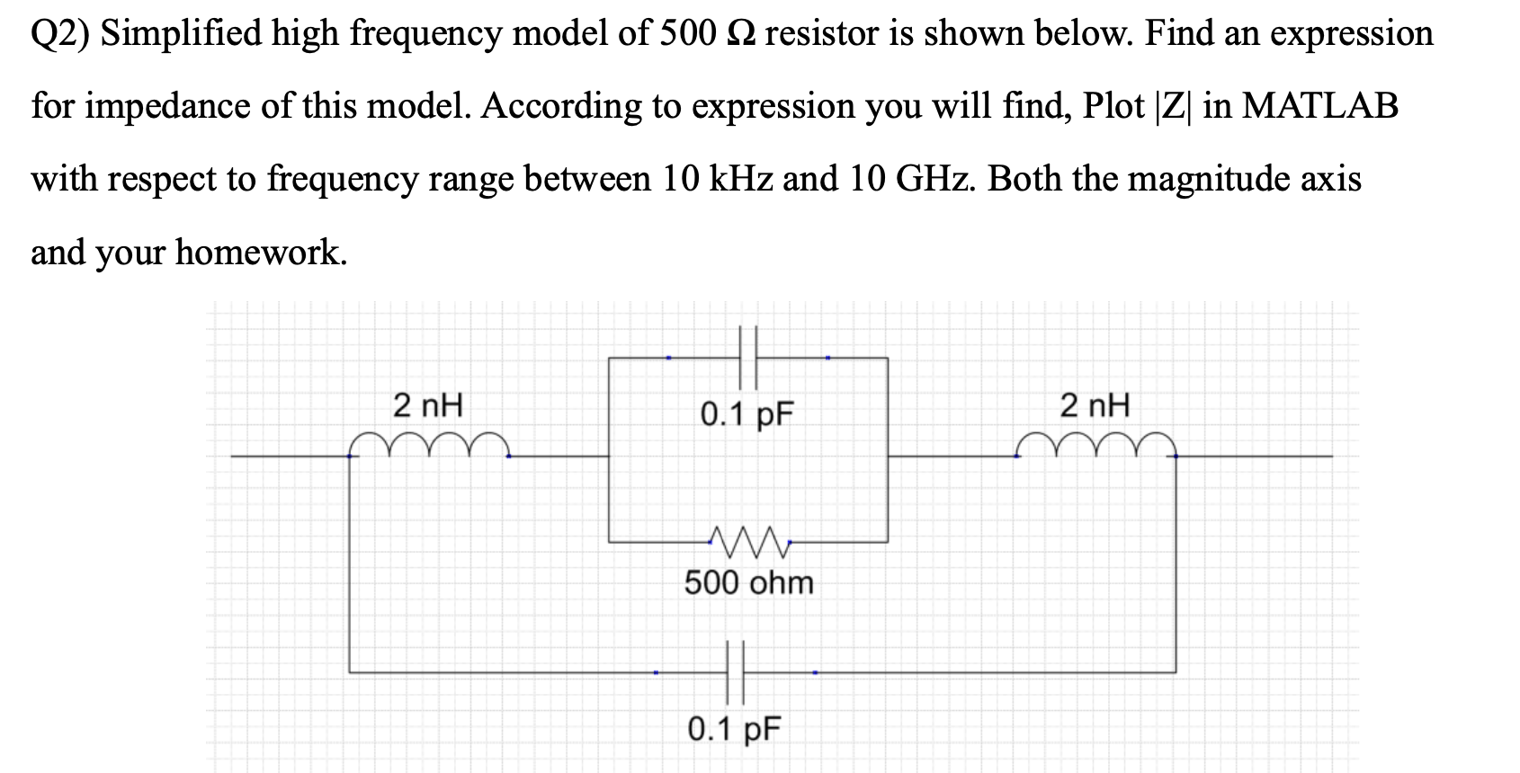 Solved Q3) ﻿Simplified high frequency model of 10pF | Chegg.com