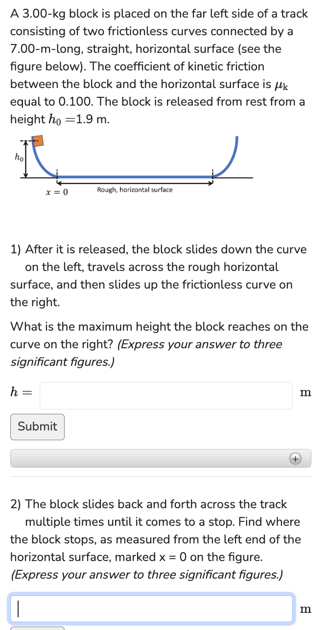 Solved A 3.00-kg ﻿block is placed on the far left side of a | Chegg.com