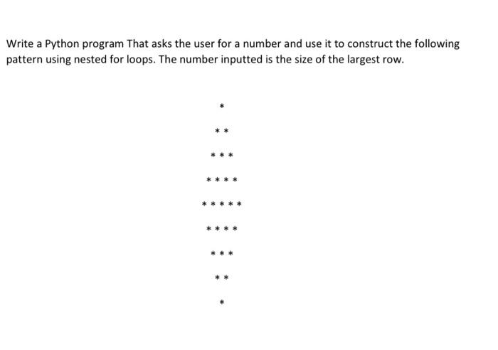Solved Write A Python Program That Asks The User For A