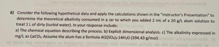 6) Consider the following hypothetical data and apply | Chegg.com