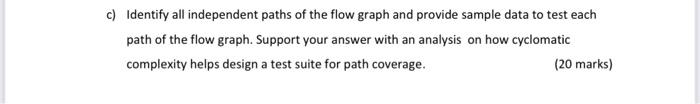 Solved c) Identify all independent paths of the flow graph | Chegg.com