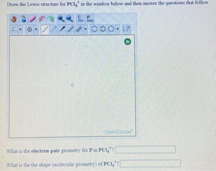 Solved + Draw the Lewis structure for PCI,* in the window | Chegg.com