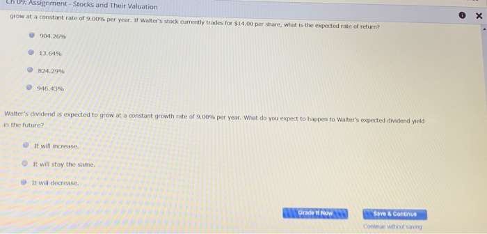 Solved Ch 09: Assignment - Stocks and Their Valuation 6. | Chegg.com