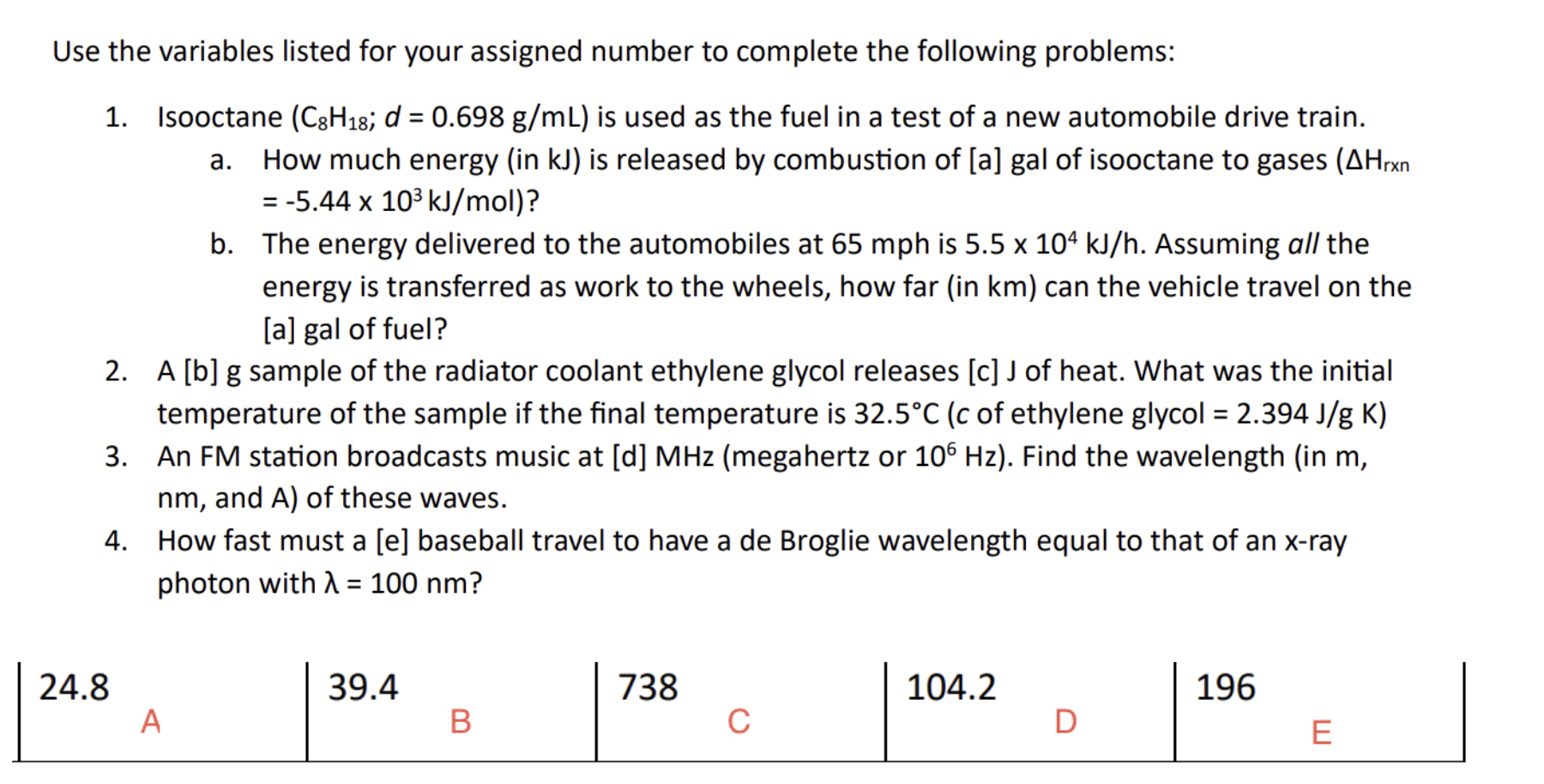 Solved complete the following problems:Isooctane | Chegg.com