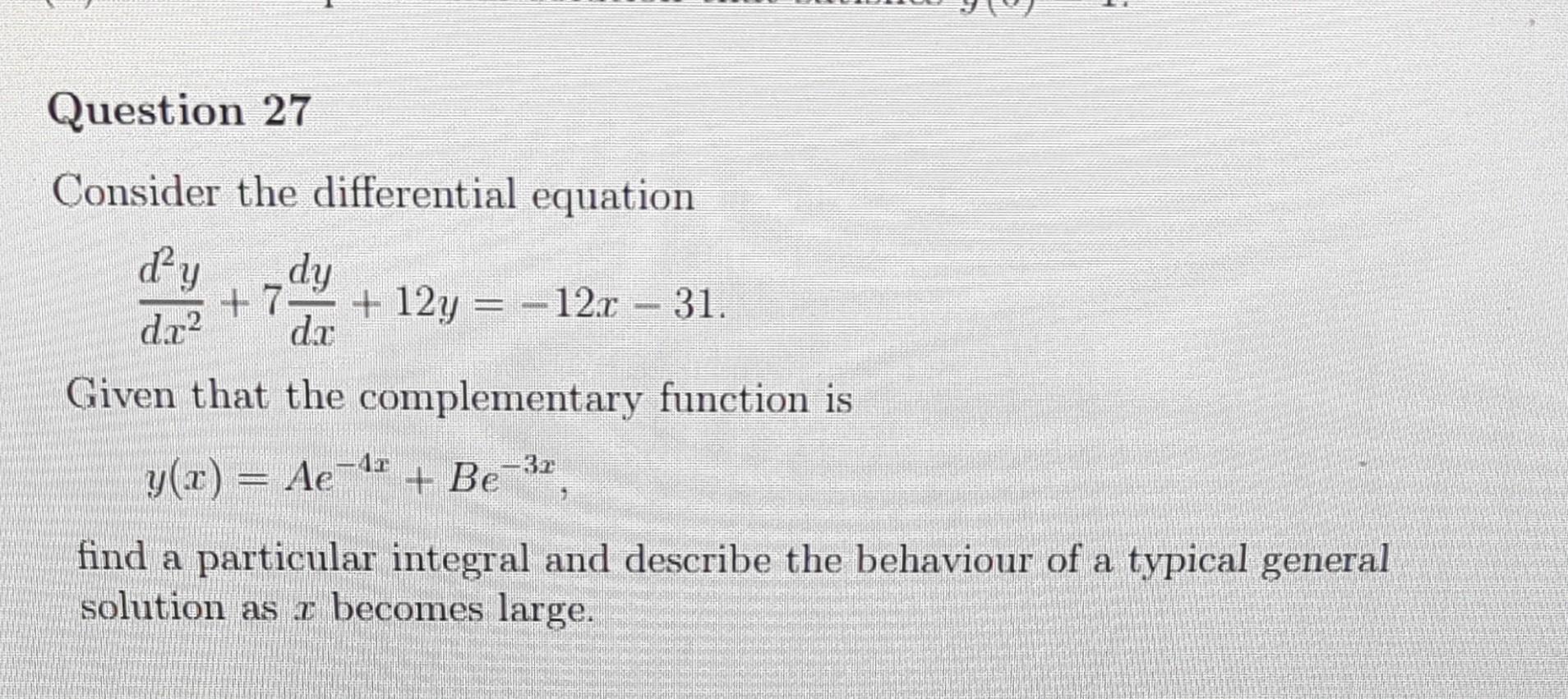 Solved Consider the differential equation | Chegg.com