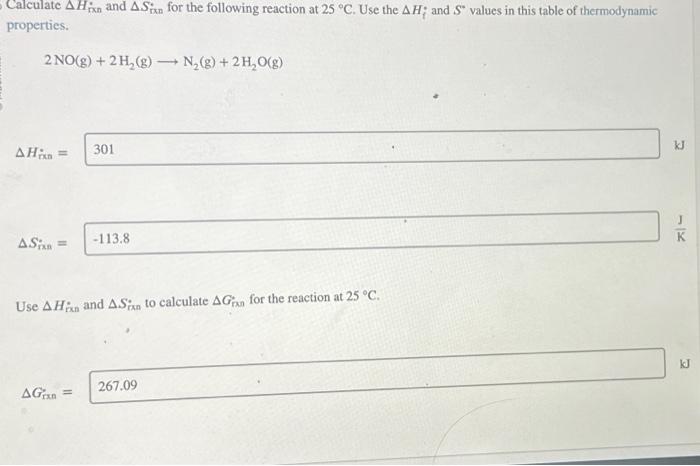 Solved Calculate ΔHrxn and ΔSrxn for the following reaction | Chegg.com
