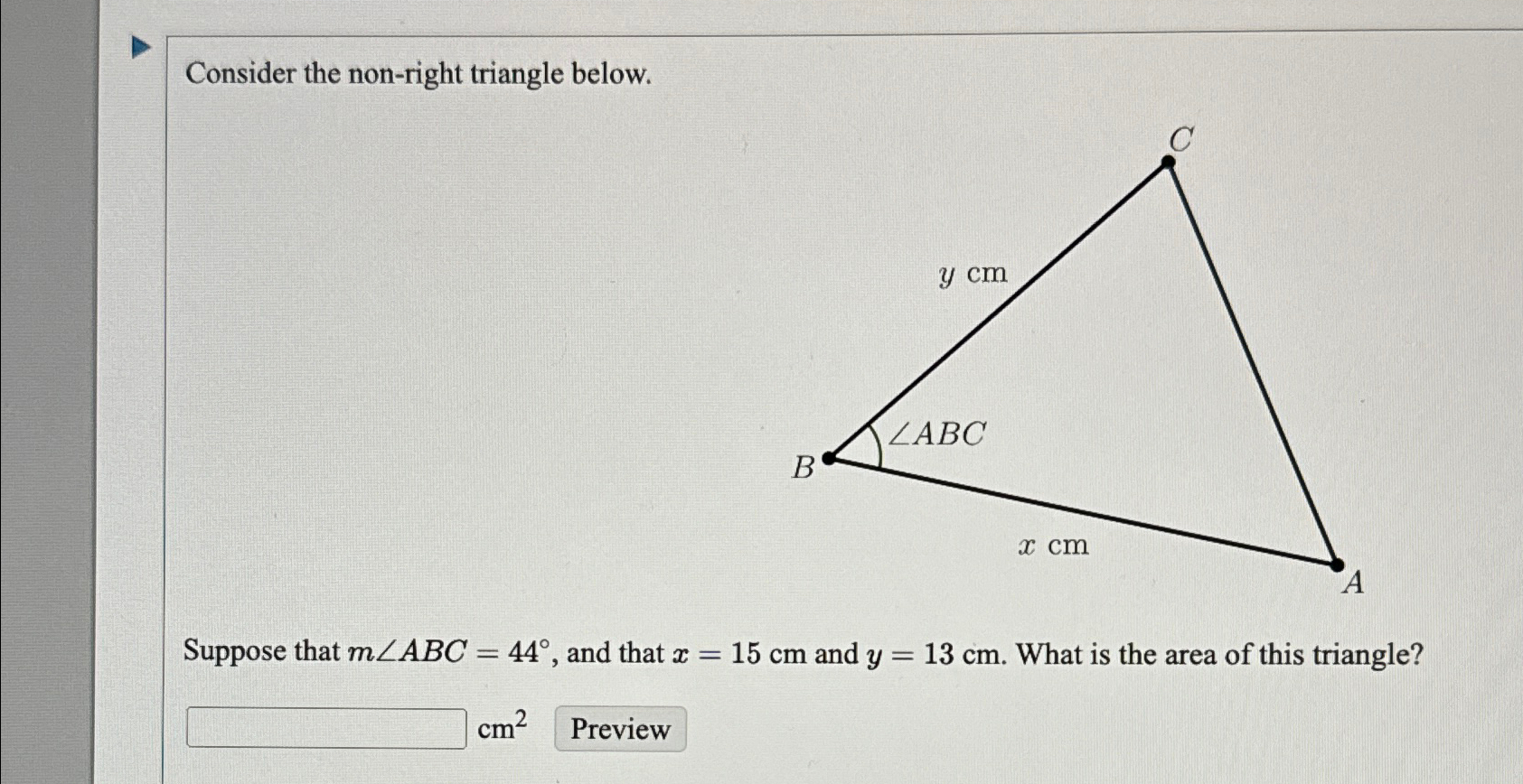 Solved Consider the non-right triangle below.Suppose that | Chegg.com