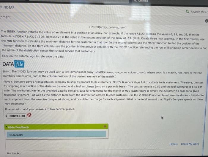 MINDTAP a Search this ment Problem 10-20 Algo (Some | Chegg.com