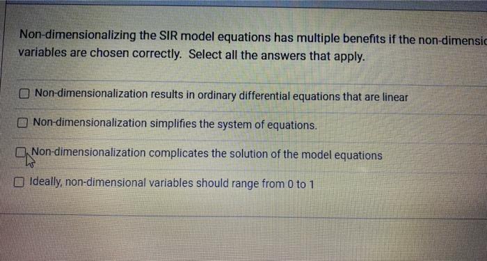 Solved Non-dimensionalizing the SIR model equations has | Chegg.com