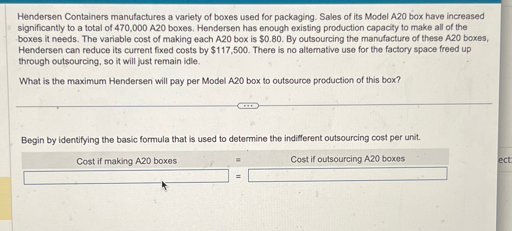 Solved Hendersen Containers manufactures a variety of boxes | Chegg.com