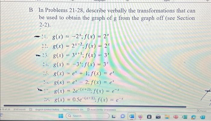 Solved B In Problems 21-28, describe verbally the | Chegg.com