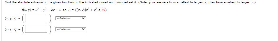 Solved Find the absolute extrema of the given function on | Chegg.com