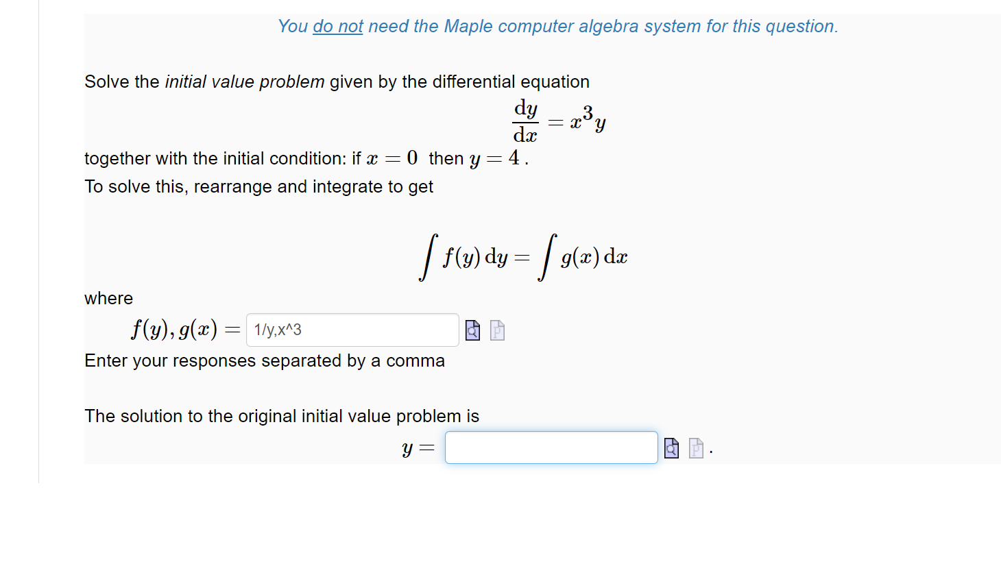 Solved You do not need the Maple computer algebra system for | Chegg.com