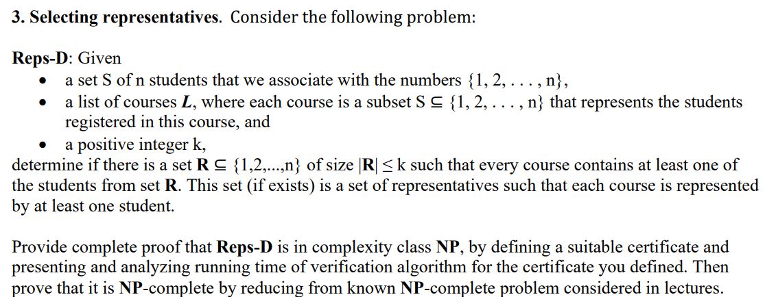 Solved Provide complete proof that Reps-D is in complexity | Chegg.com