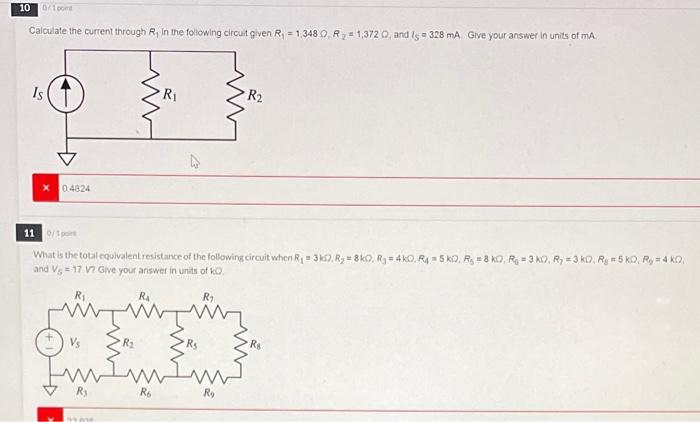 Solved Calculate the current through R1 in the folowing | Chegg.com