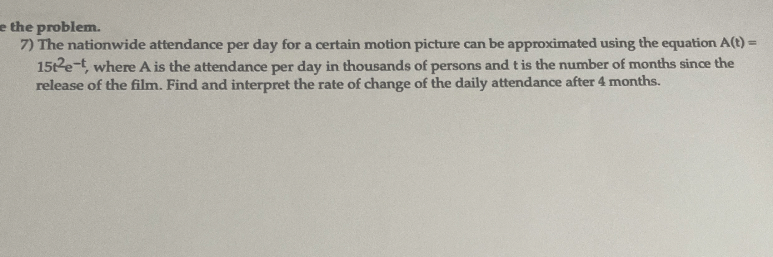 Solved e the problem.The nationwide attendance per day for a | Chegg.com